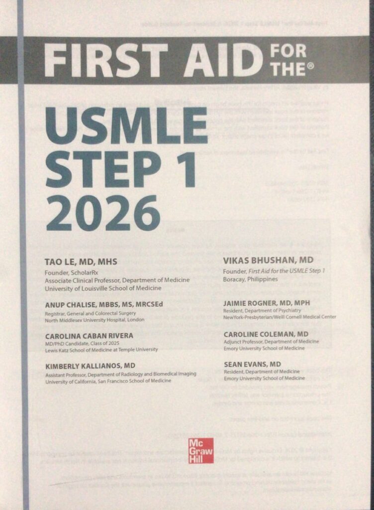 First Aid For USMLE STEP 1; Color MATT| Latest Edition 2026
