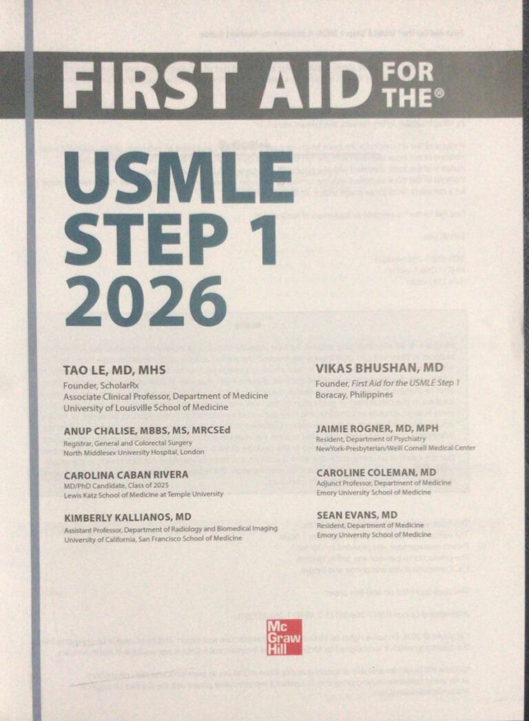 First Aid For USMLE STEP 1; Color MATT| Latest Edition 2026